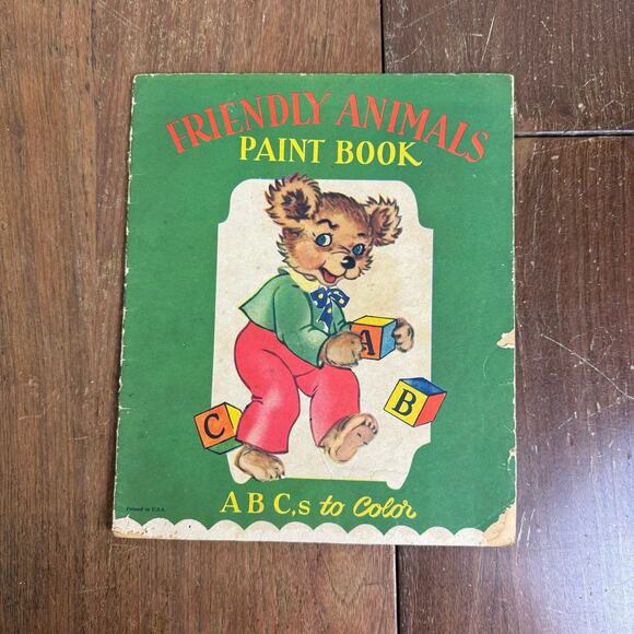 Vintage | Toys | Vintage 95s 1960s Friendly Animals Paint Coloring Book ...